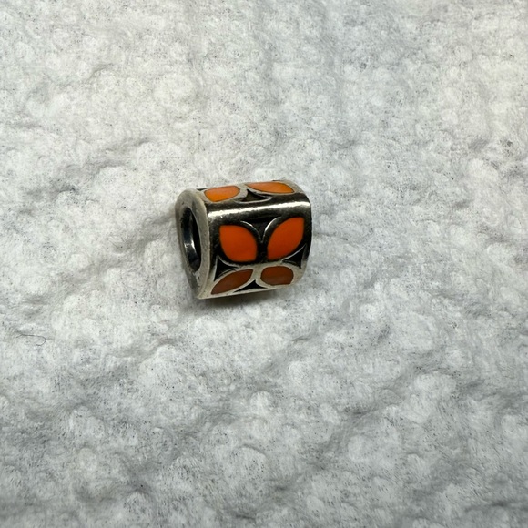 Pandora | Jewelry | Pandora Orange Enamel Flower Petals Charm | Poshmark